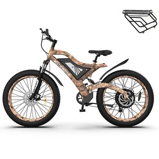 S18-1500W 26" 1500W Electric Bike Fat Tire 48V 15AH Removable Lithium Battery Mountain Bicycle ...